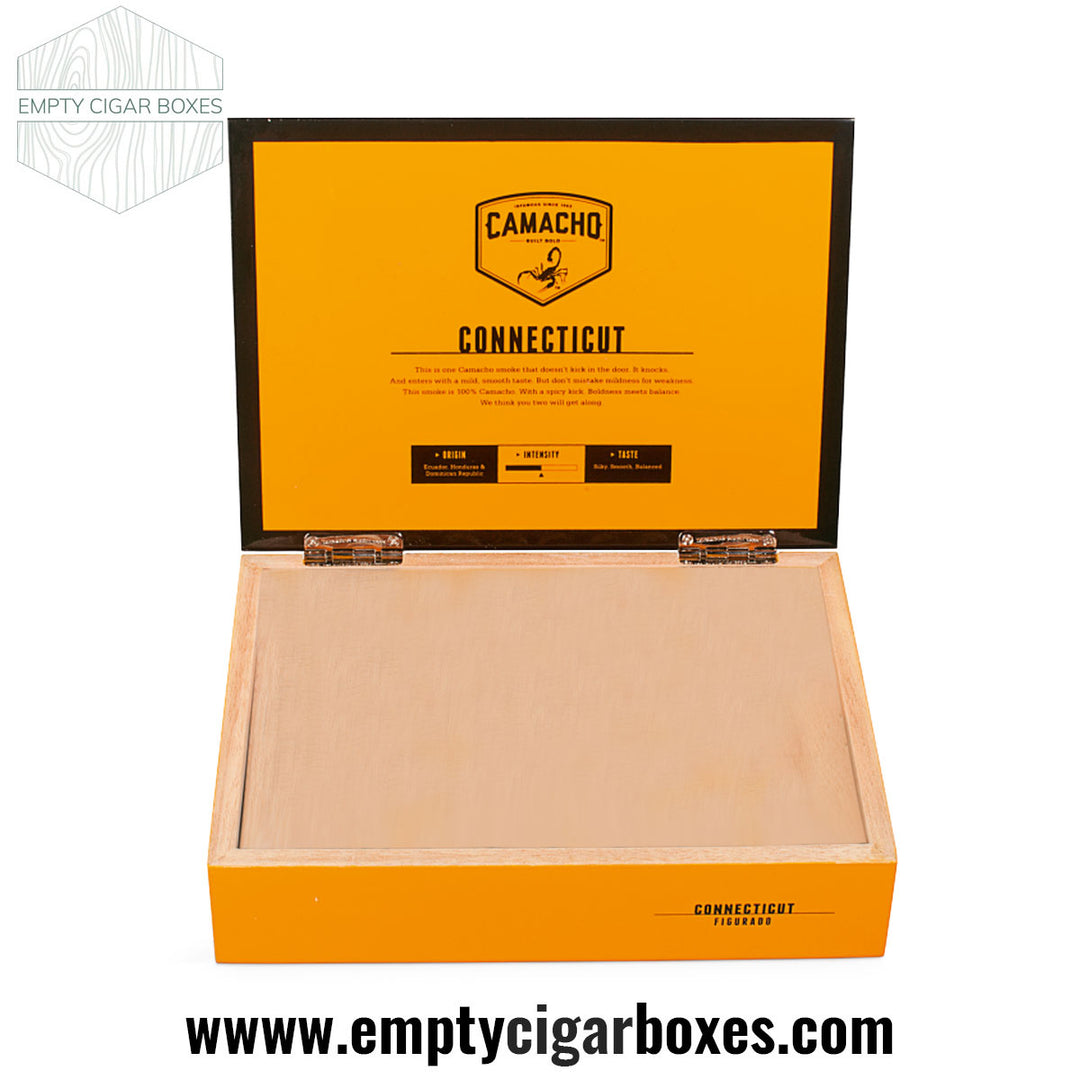 Camacho Ferrari Yellow High Gloss Finish Empty Cigar Box – Empty Cigar ...